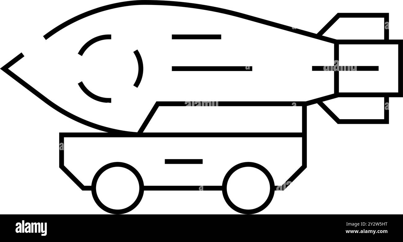 Black line aviation bomb icon Black and White Stock Photos & Images - Alamy