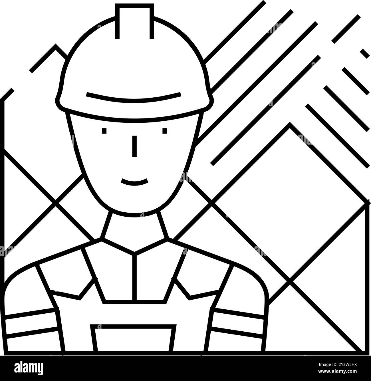 tiler handyman line icon vector illustration Stock Vector Image & Art ...