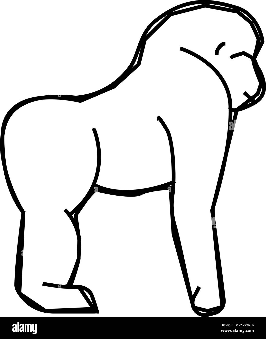 monkey animal line icon vector illustration Stock Vector Image & Art ...