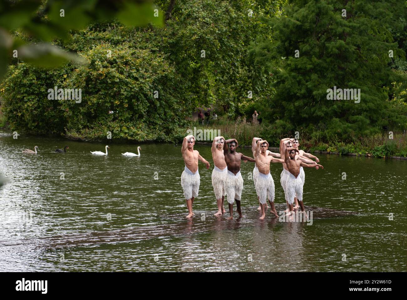 London, 11th September 2024, the cast of Matthew Bourne's Swan Lake ...