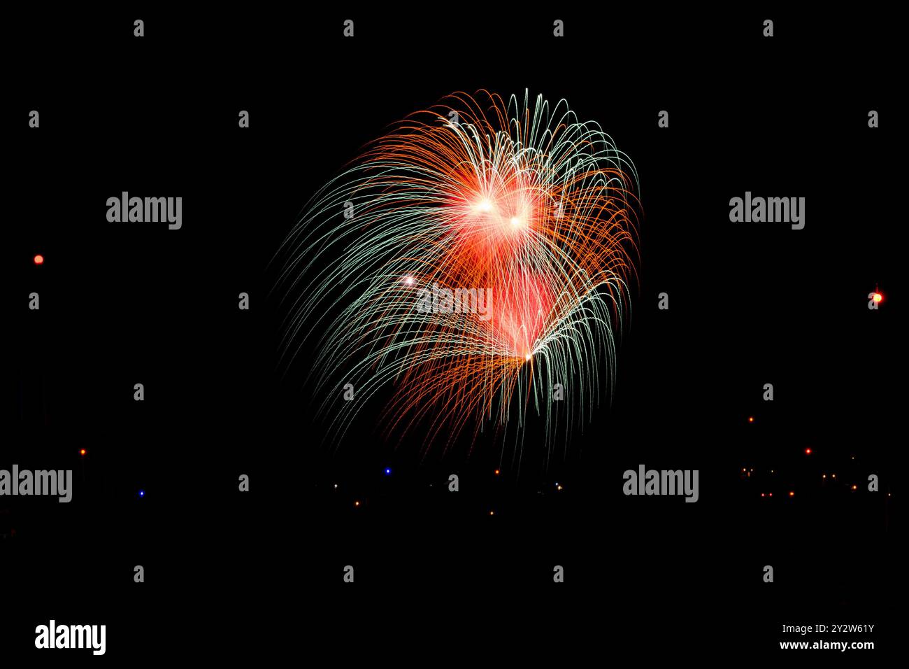 Colourful fireworks display in village of Qrendi, Malta, to celebrate ...