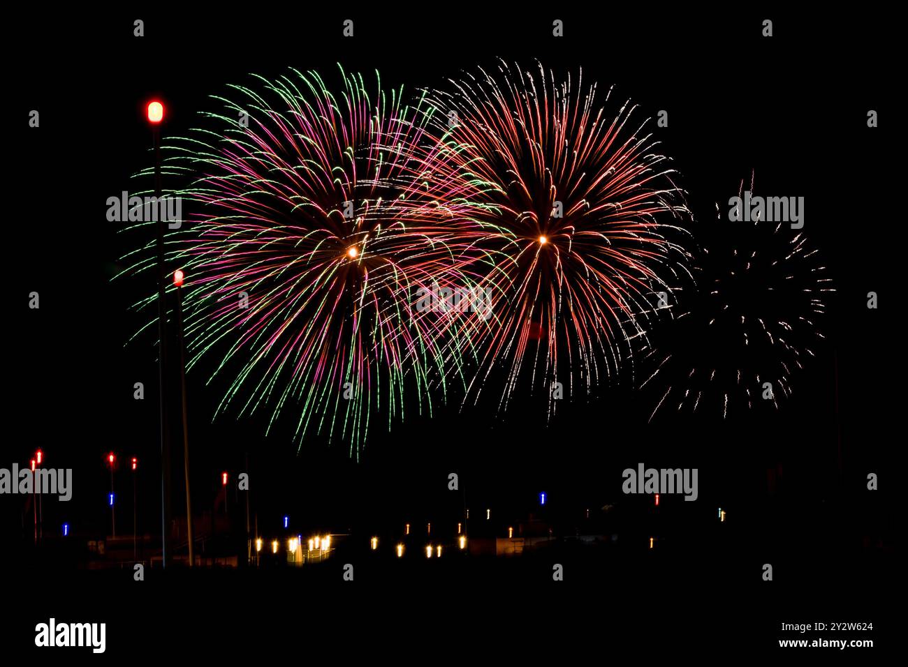 Colourful fireworks display in village of Qrendi, Malta, to celebrate ...