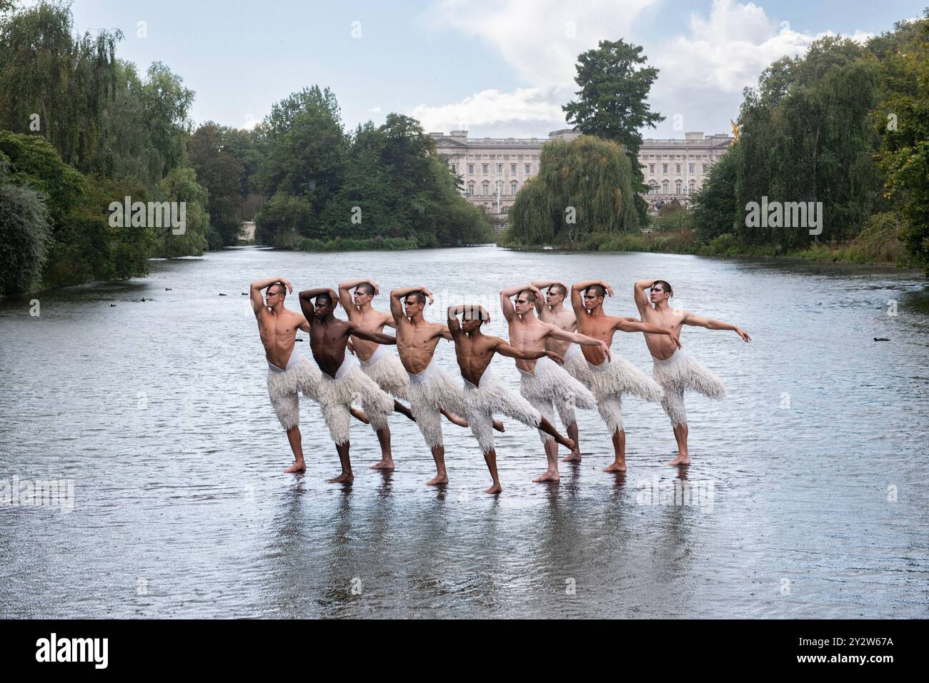 London, 11th September 2024, the cast of Matthew Bourne's Swan Lake ...