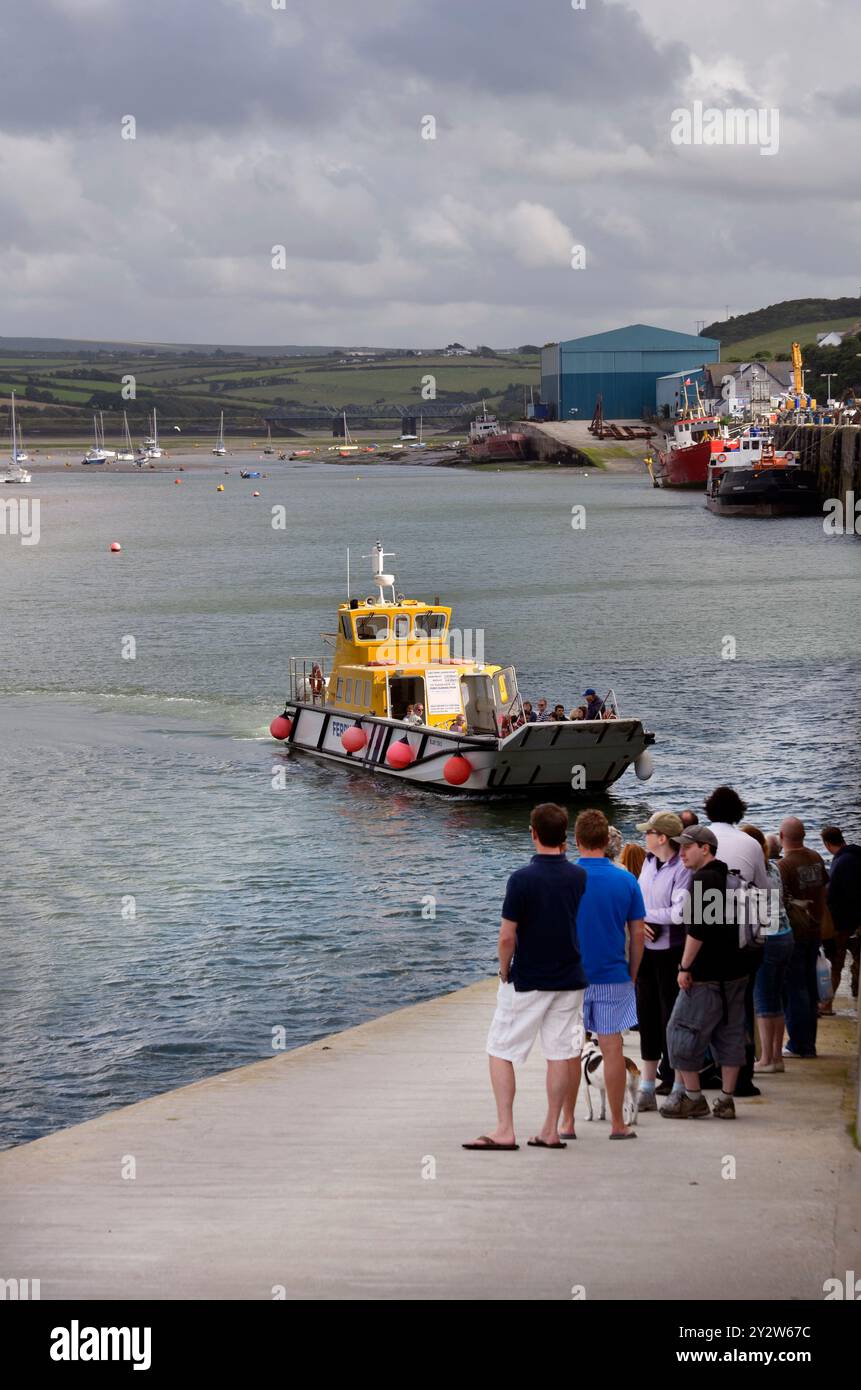 Padstow to Rock ferry on river Camel, picking up passengers from ...
