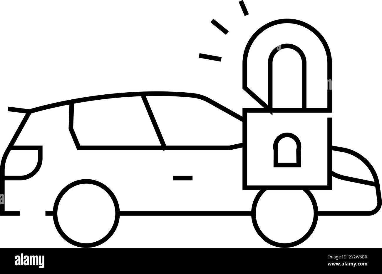 unlocking car line icon vector illustration Stock Vector Image & Art ...