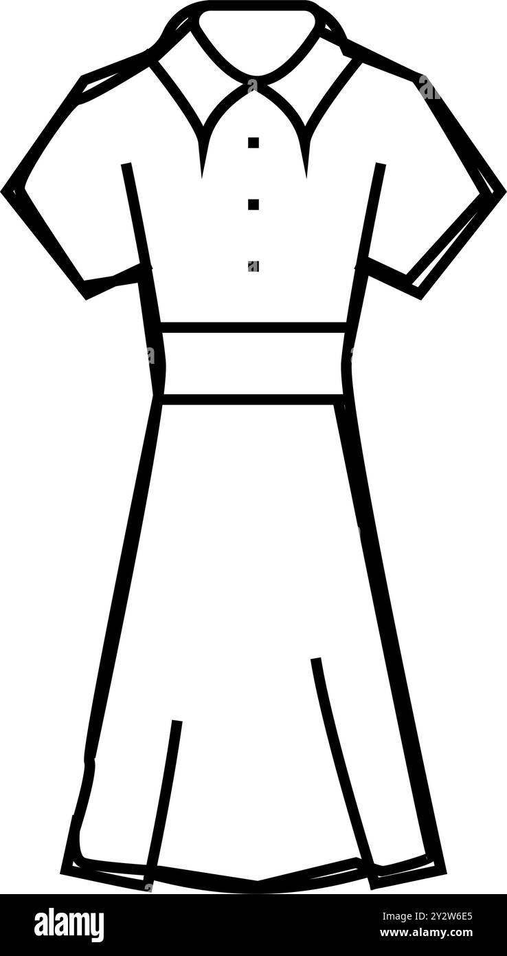 dresses day and casual line icon vector illustration Stock Vector Image ...