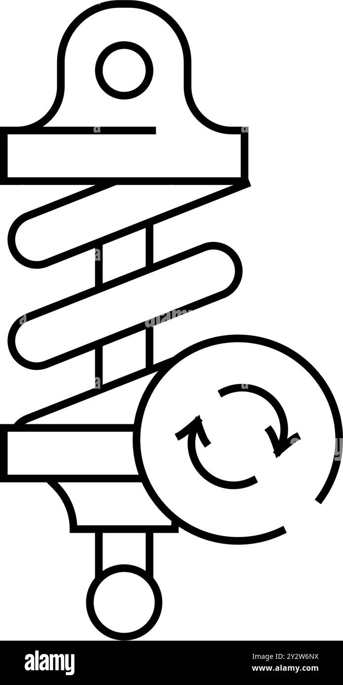 replacing shock absorber line icon vector illustration Stock Vector ...