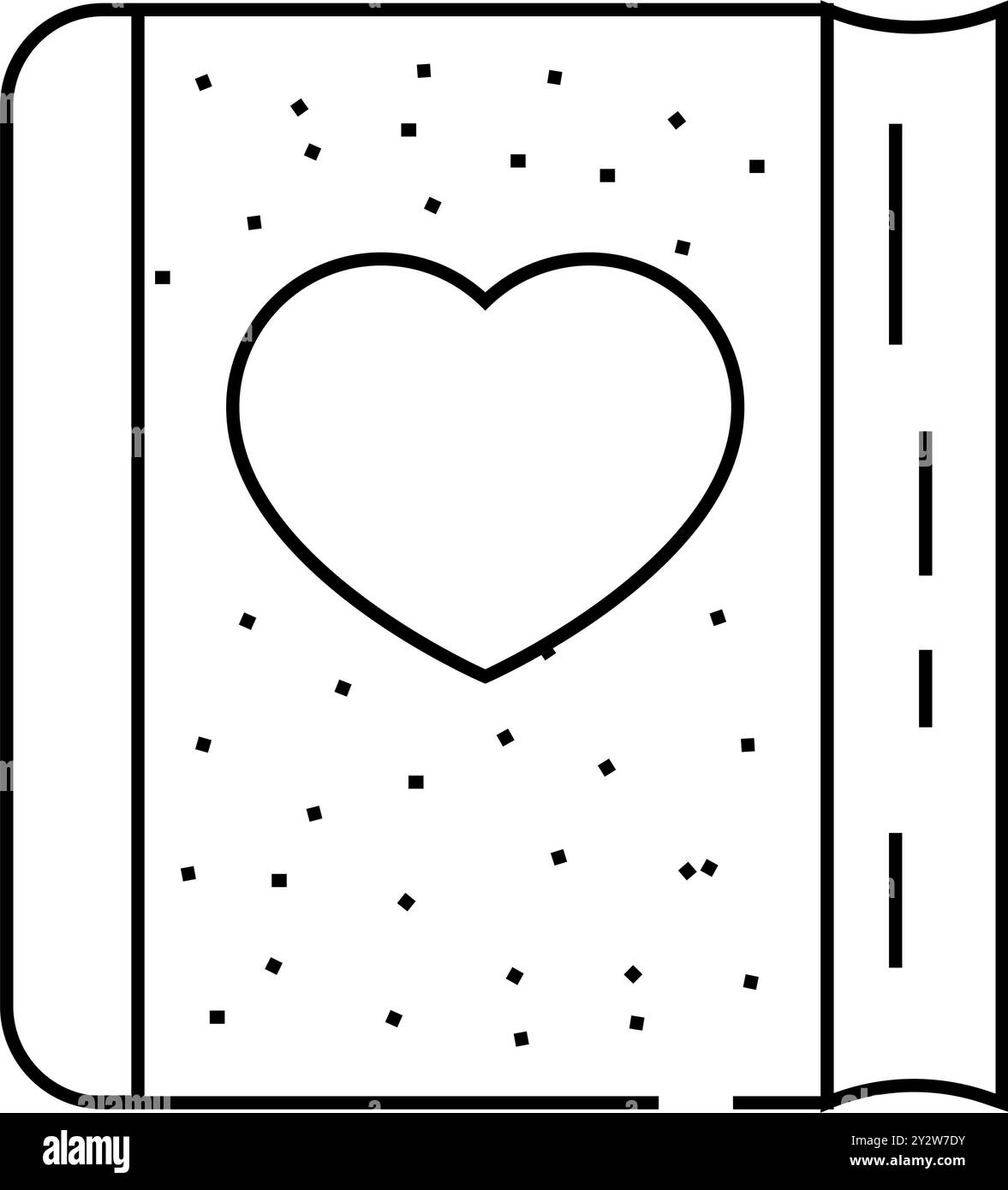 fluffy diary with heart line icon vector illustration Stock Vector ...