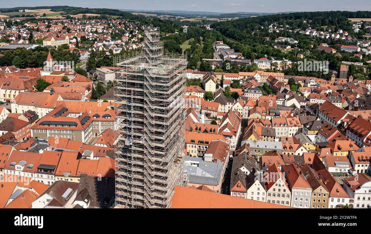 Aerial views of the old town in Amberg, Bavaria, Germany Stock Photo ...