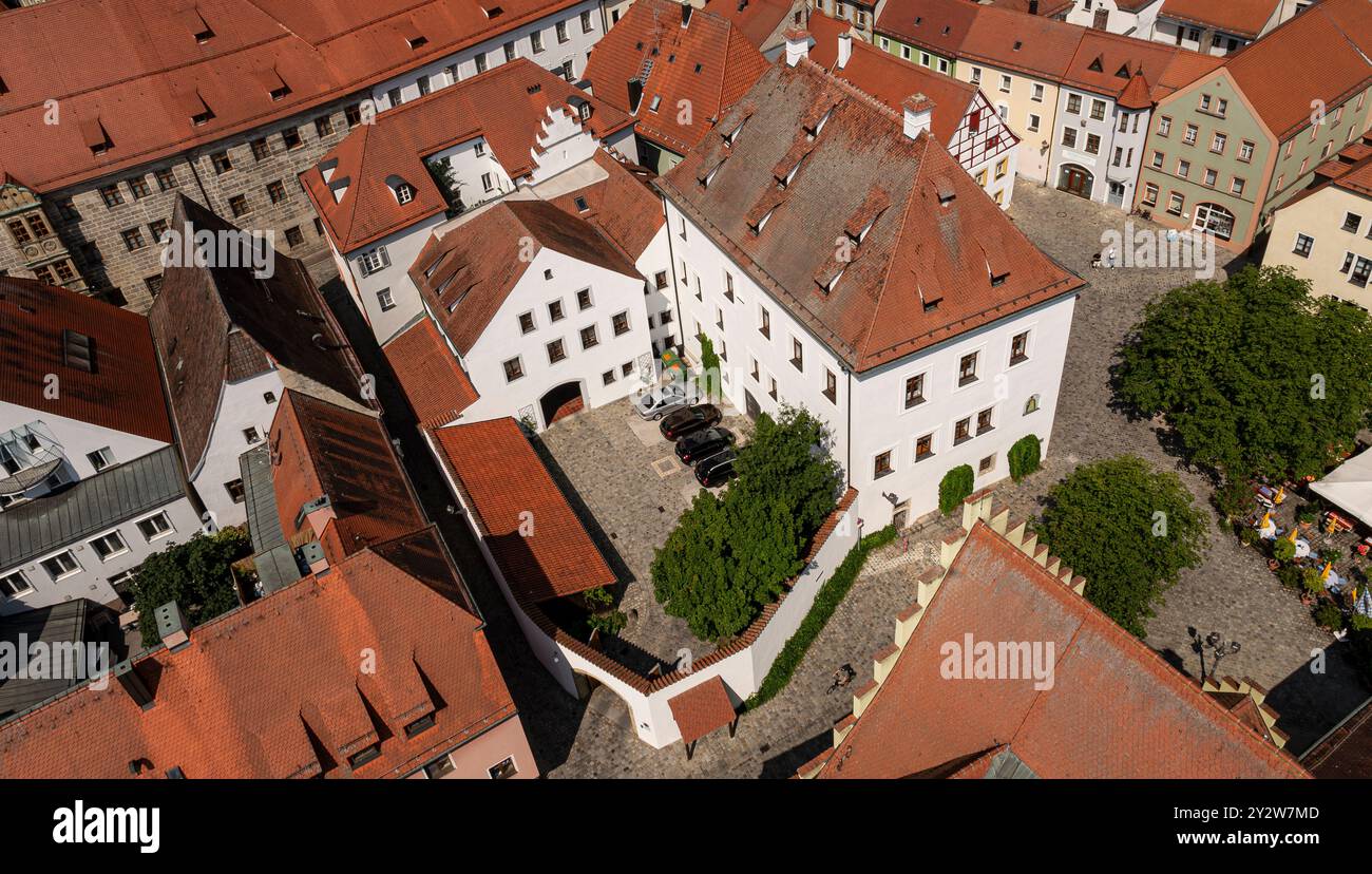 Aerial views of the old town in Amberg, Bavaria, Germany Stock Photo ...