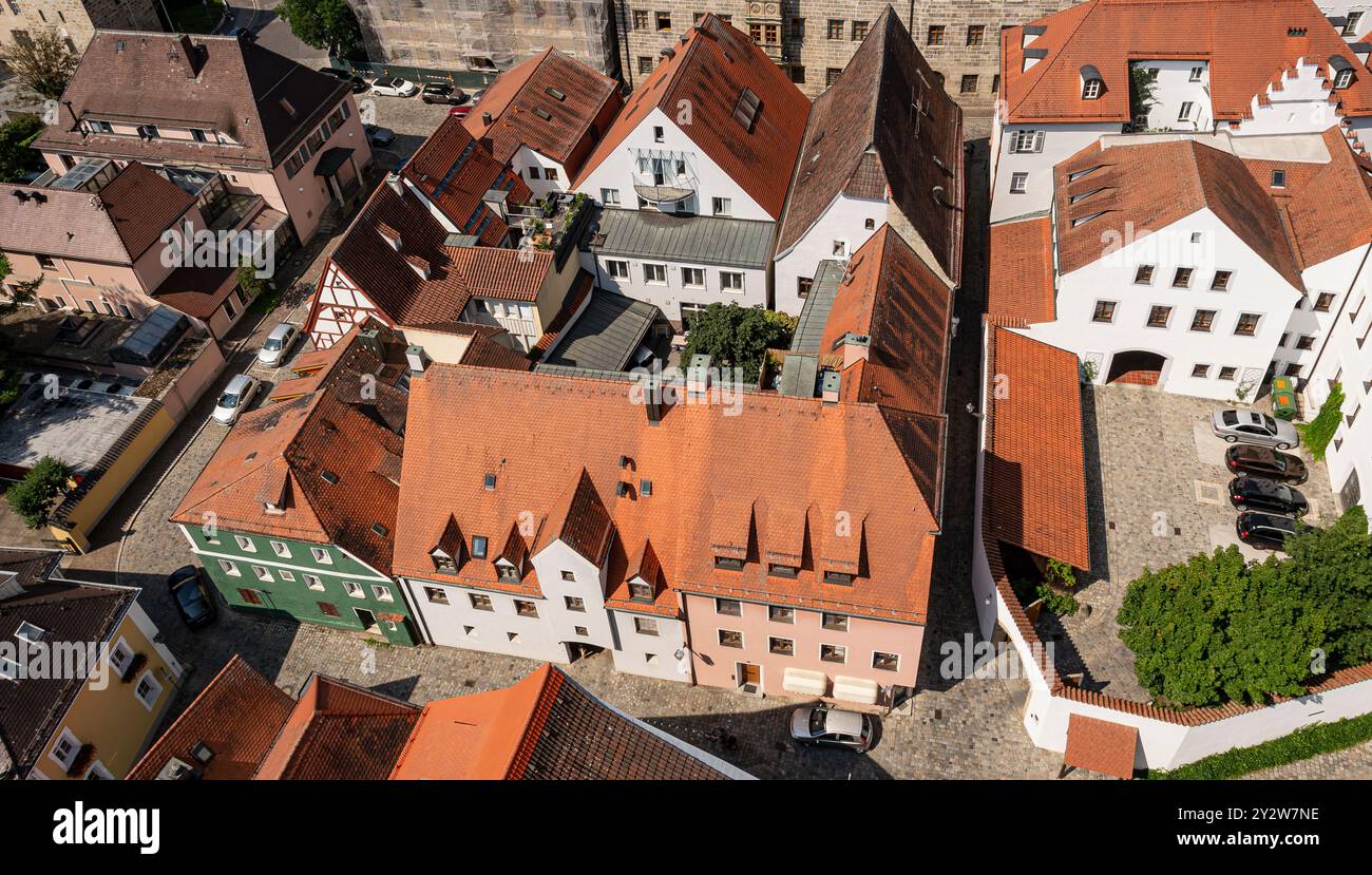 Aerial views of the old town in Amberg, Bavaria, Germany Stock Photo ...