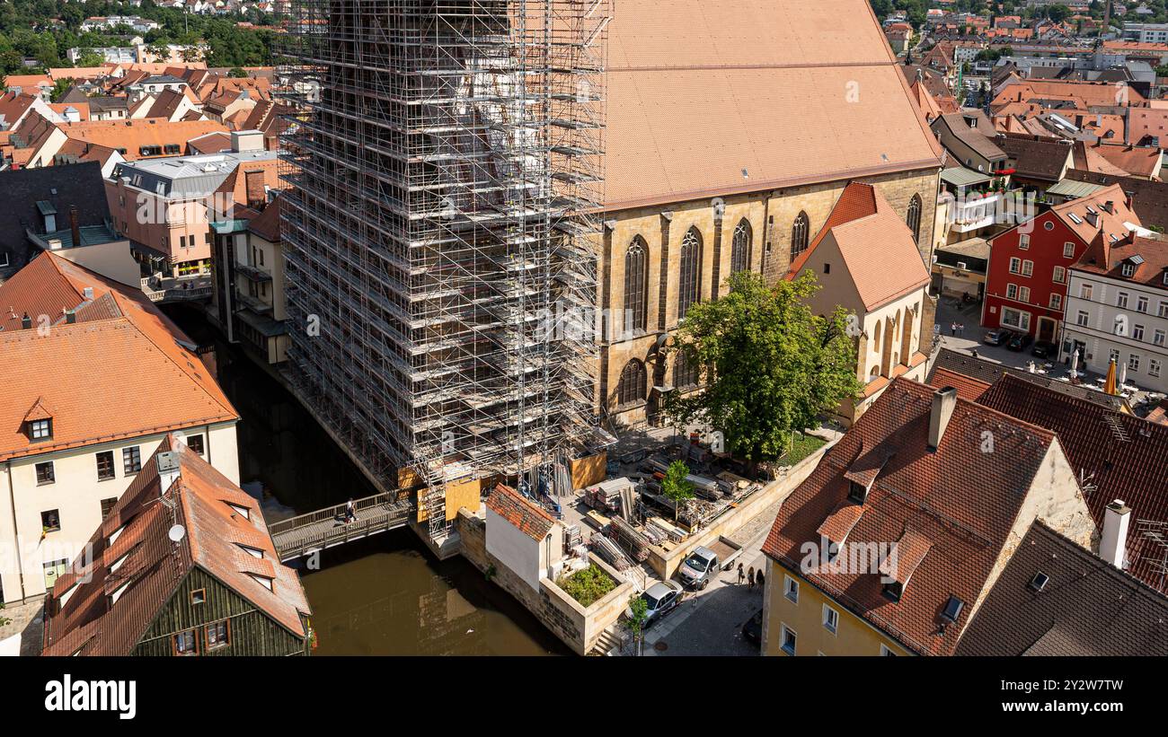 Aerial views of the old town in Amberg, Bavaria, Germany Stock Photo ...