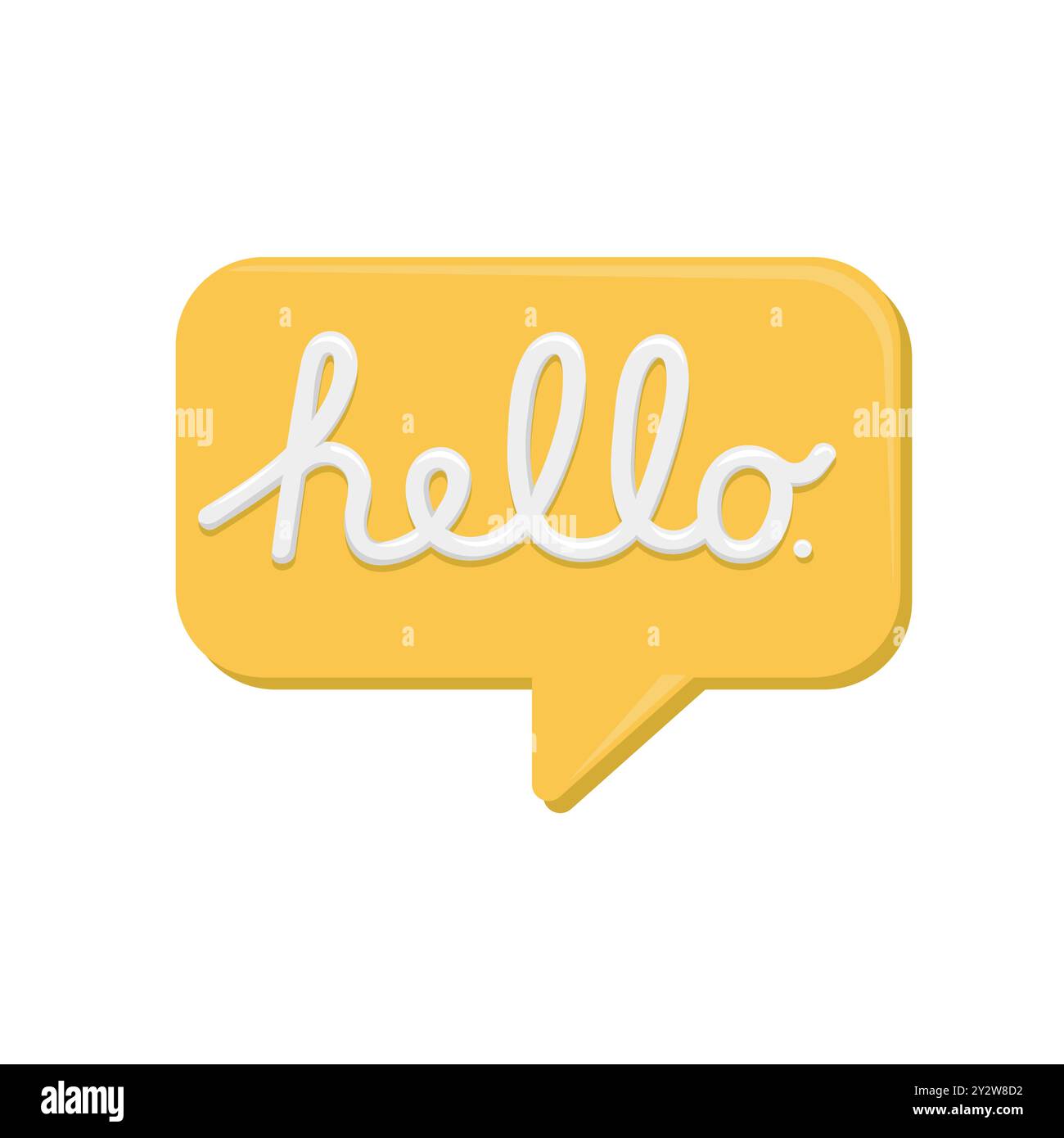 Hello handwritten lettering speech Cut Out Stock Images & Pictures - Alamy