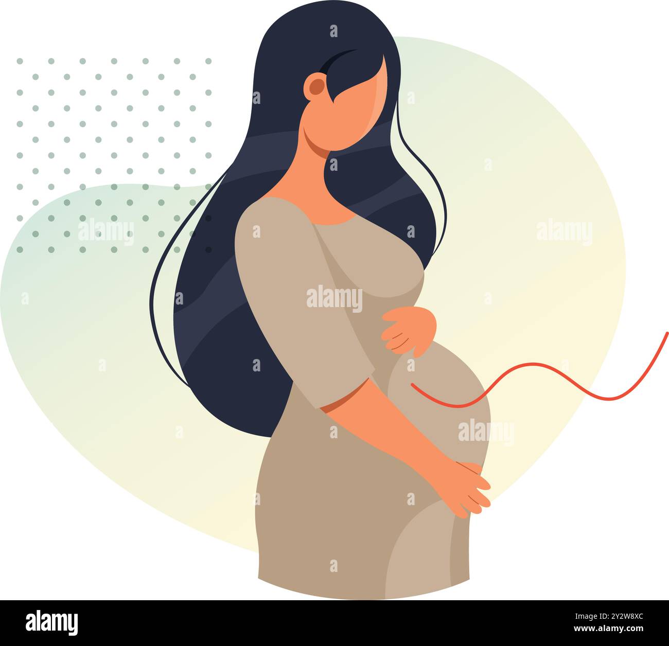 Women with Third Trimester Pregnancy - Stock Illustration as EPS 10 File Stock Vector Image ...