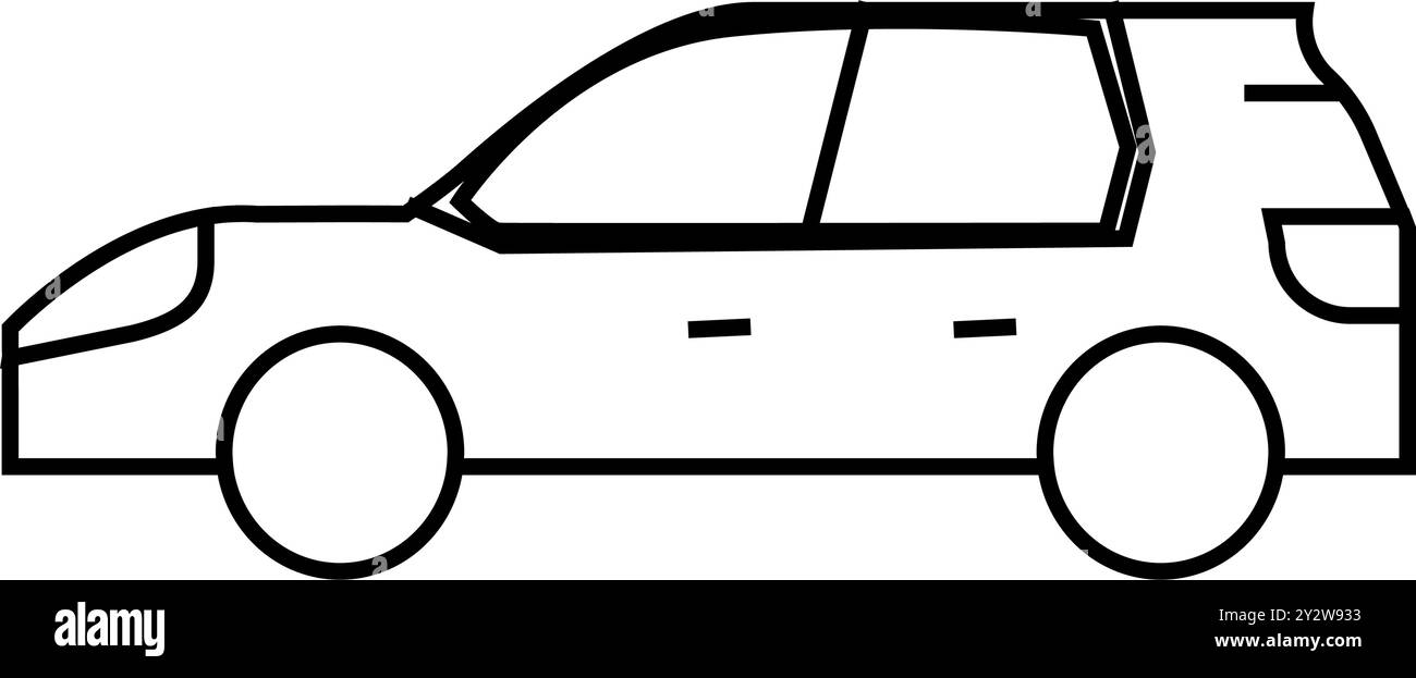 hatchback car body type line icon vector illustration Stock Vector ...