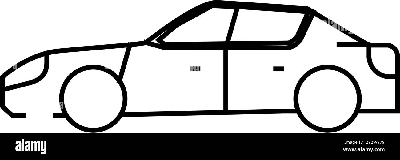 sedan car body type line icon vector illustration Stock Vector Image ...