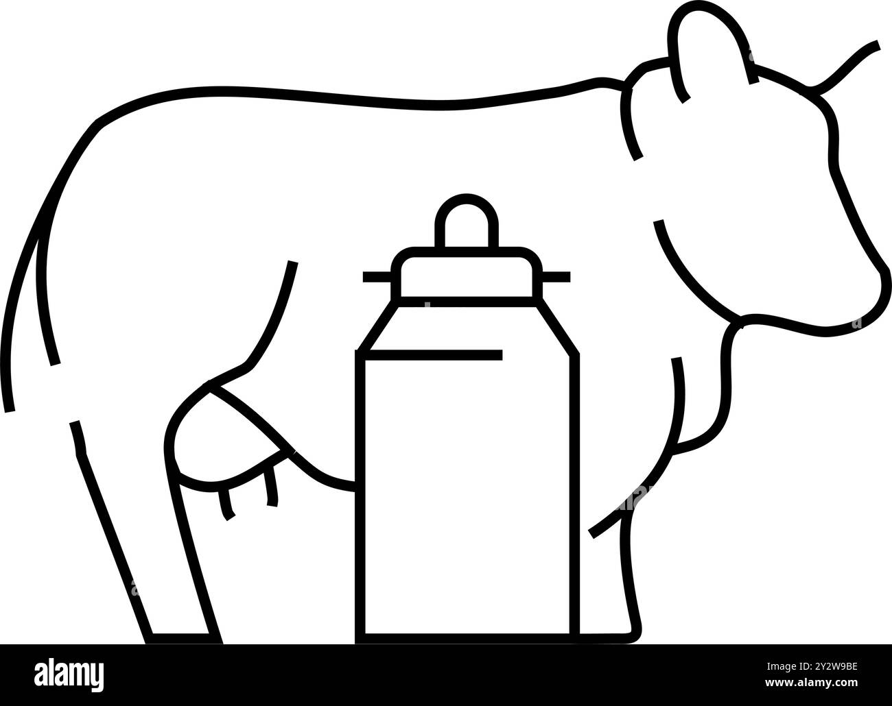 cow and milk line icon vector illustration Stock Vector Image & Art - Alamy