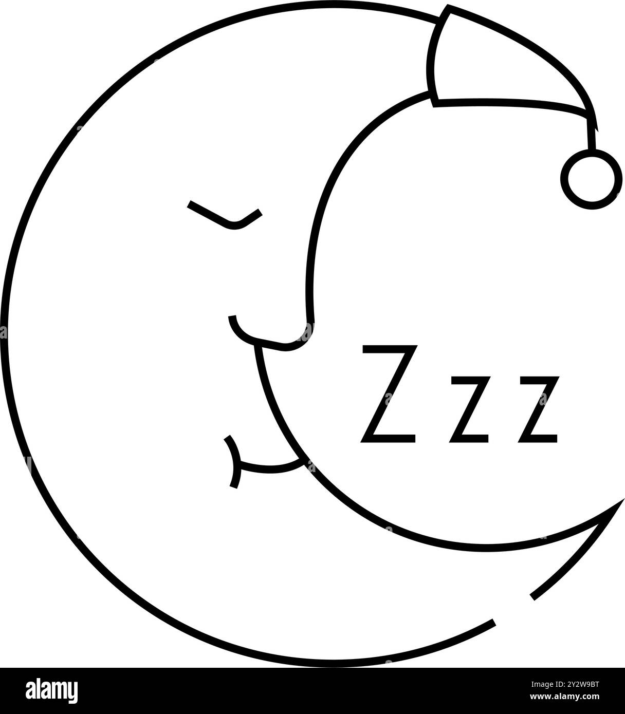 moon sleeping line icon vector illustration Stock Vector Image & Art ...