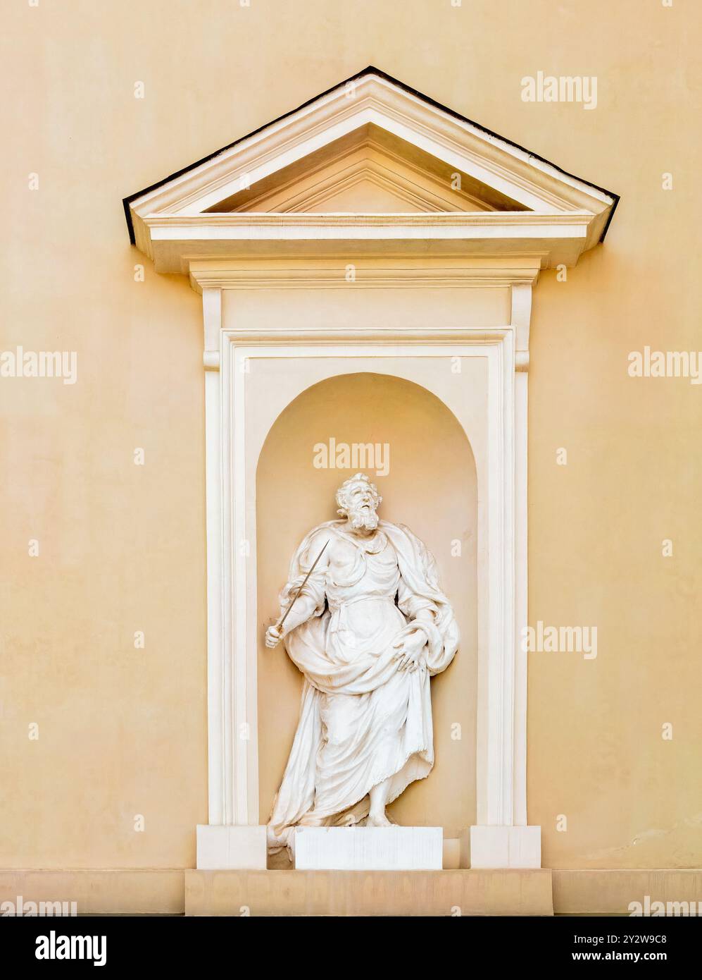 A detailed marble statue of Abraham on the wall of Cathedral, sculptor ...