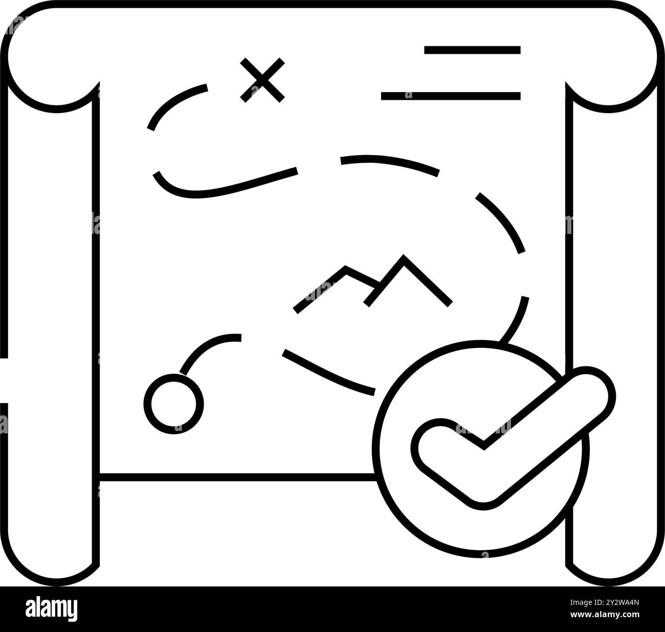 strategy, map or route compliance line icon vector illustration Stock ...