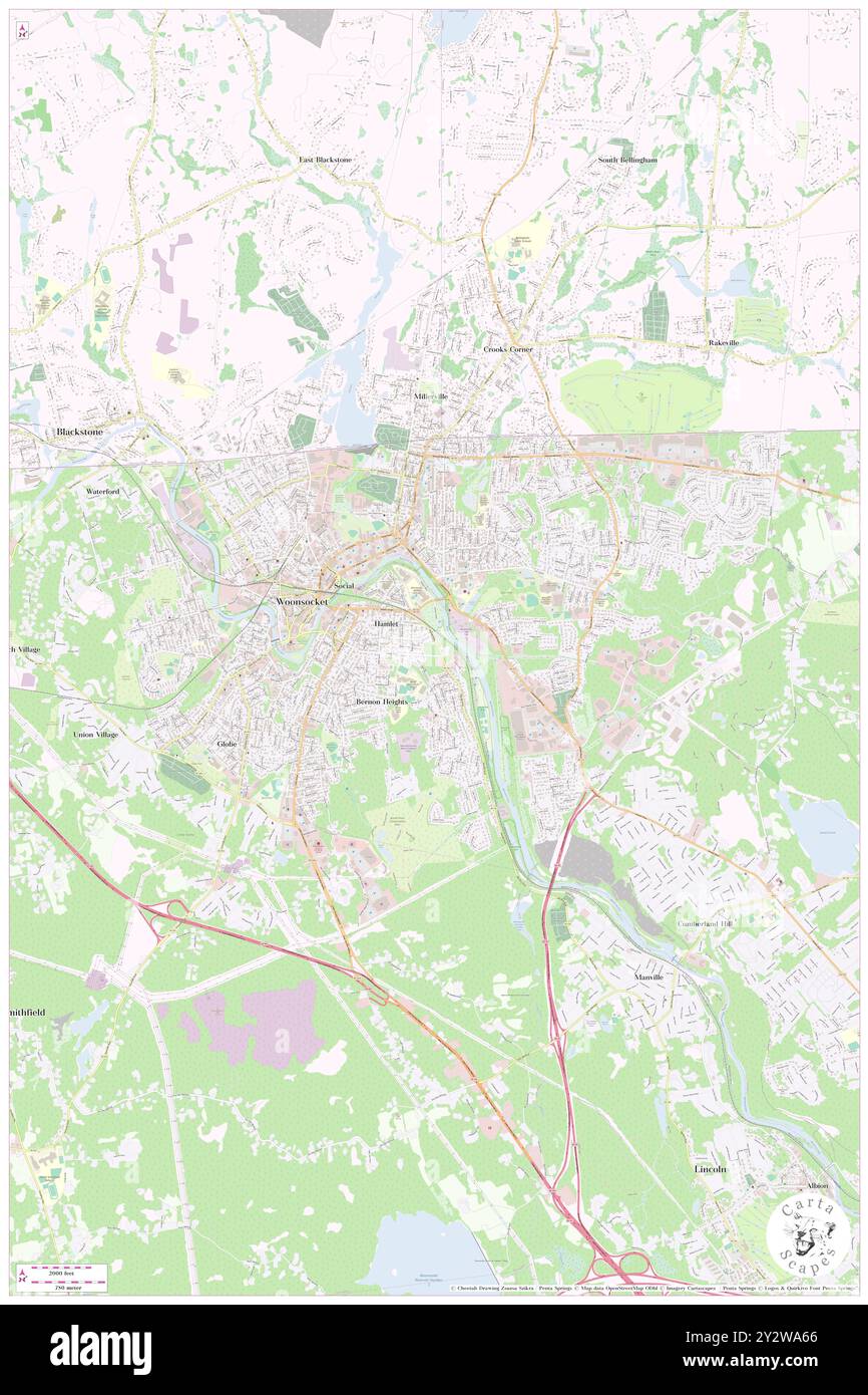 Map of woonsocket hi-res stock photography and images - Alamy