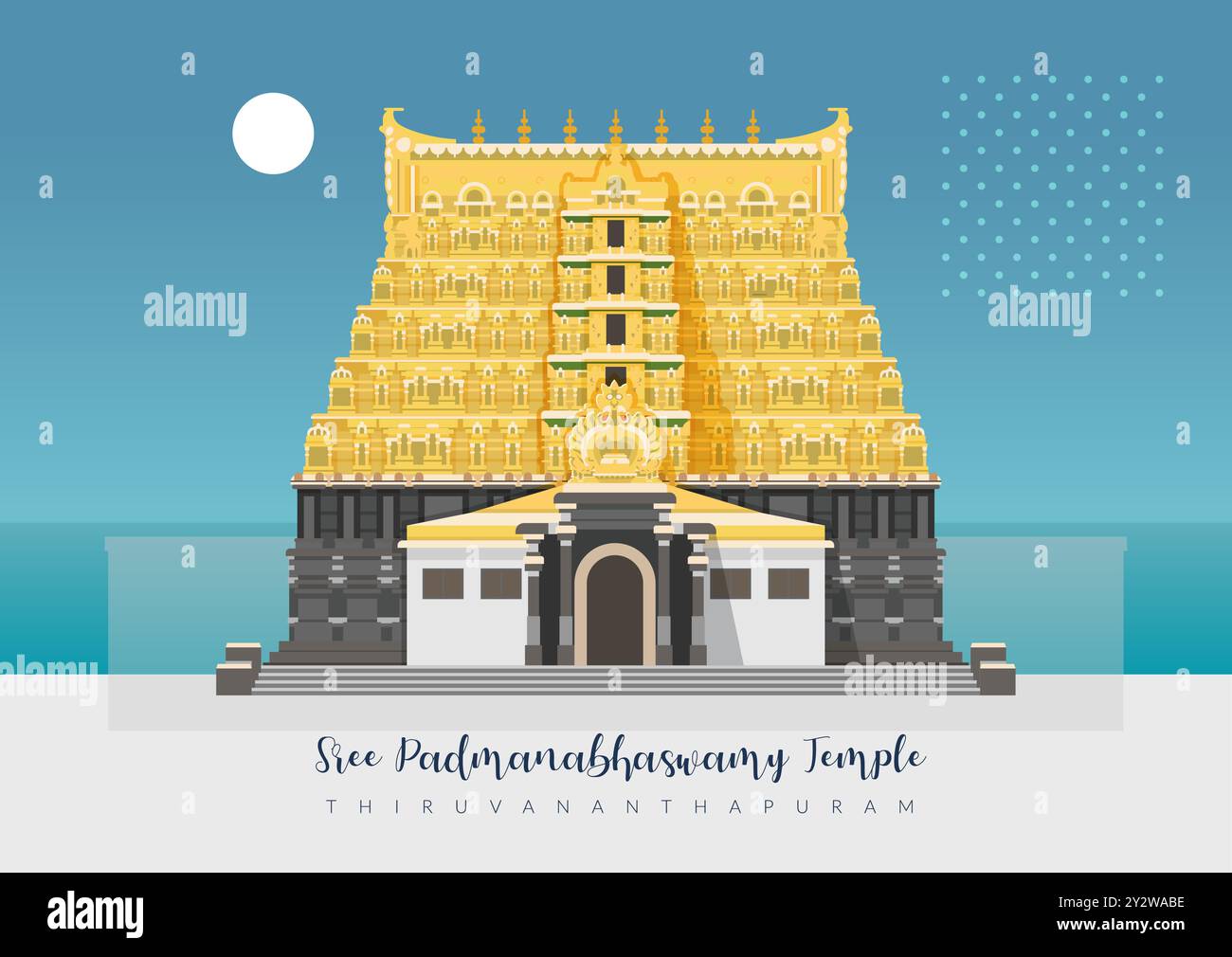 Sree Padmanabhaswamy Temple - Thiruvananthapuram - Stock Illustration ...