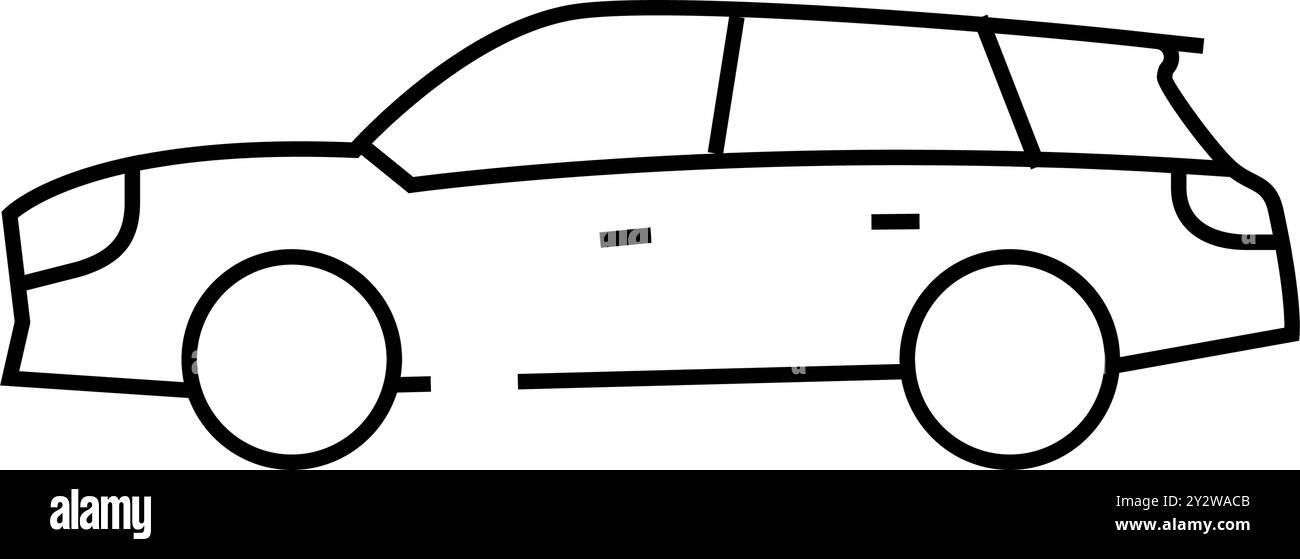 shooting brake car line icon vector illustration Stock Vector Image ...