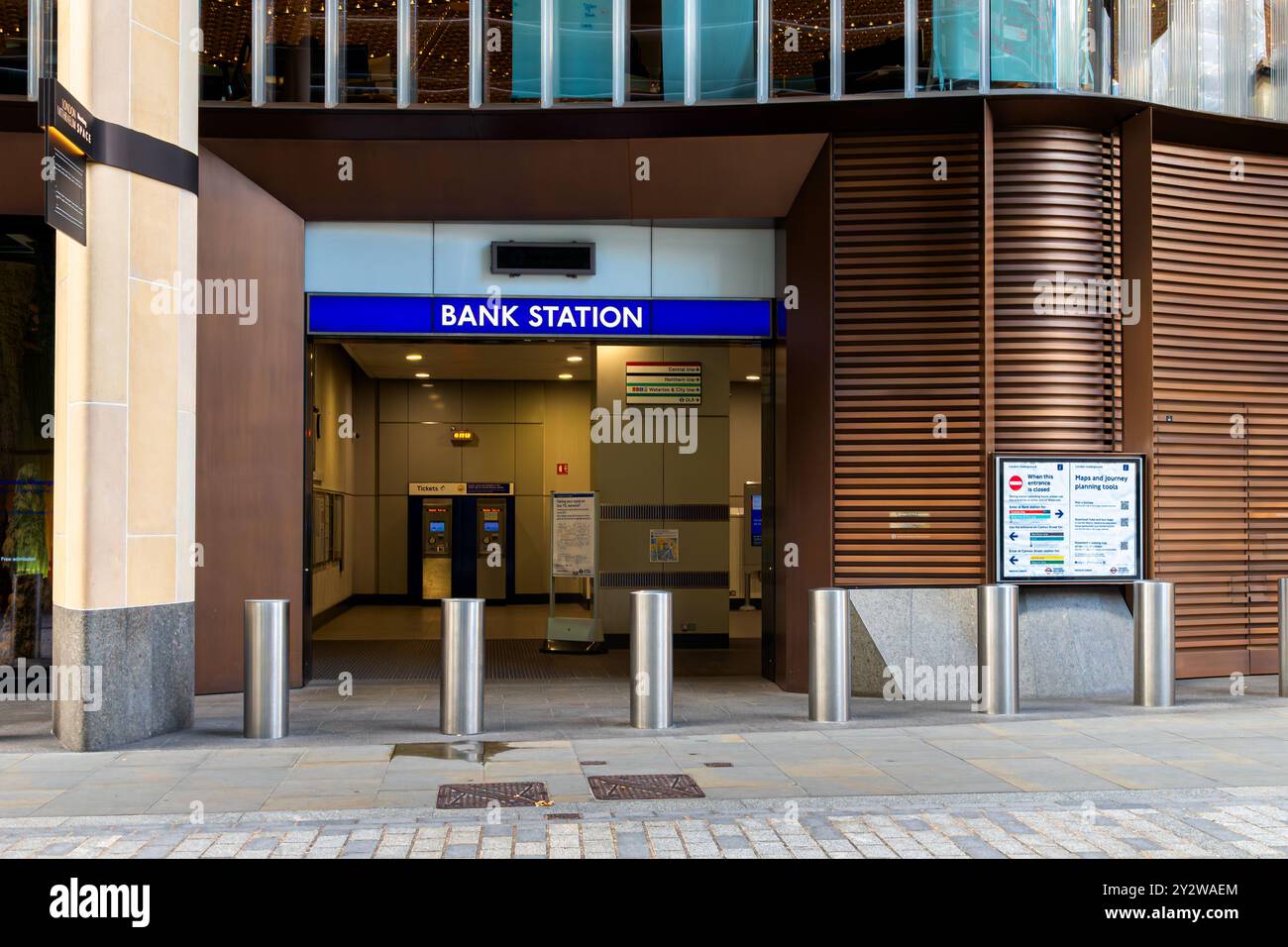The Walbrook entrance to Bank underground station, located under The ...