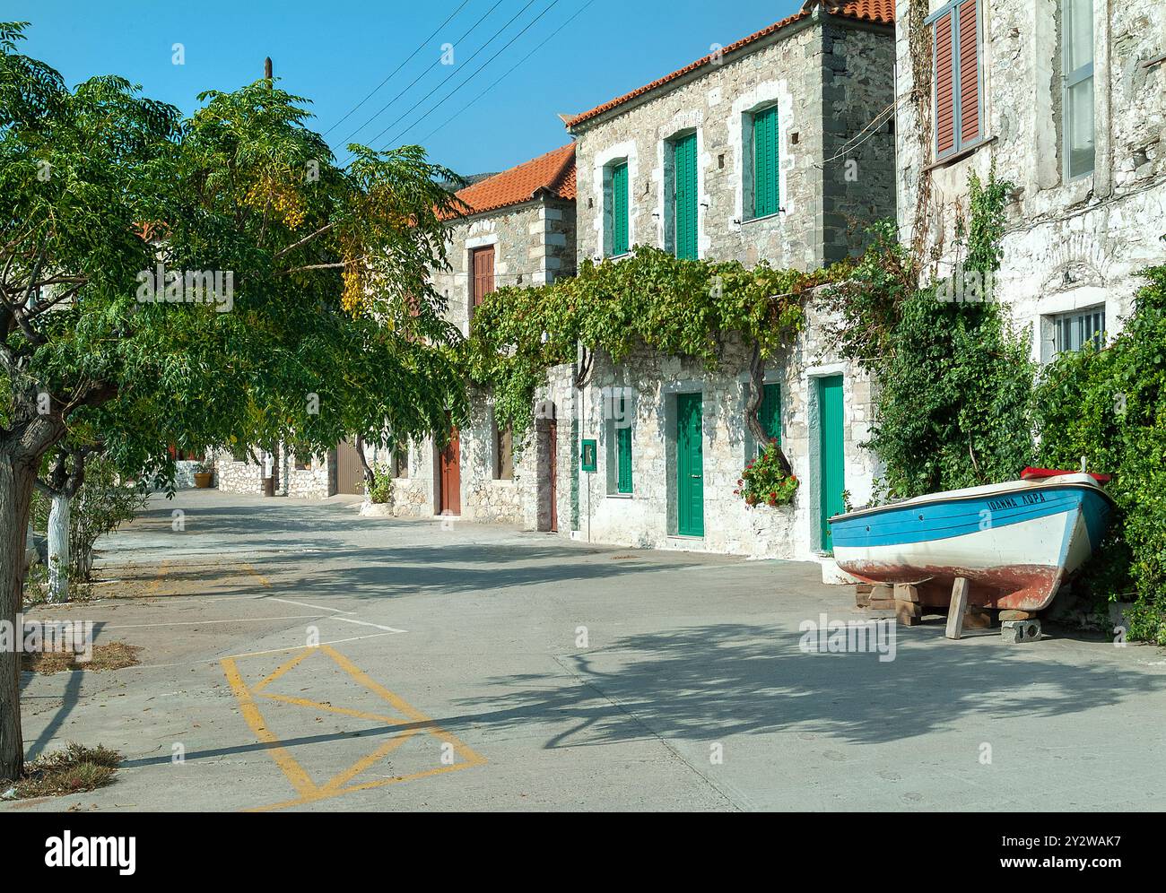 House exterior in village of Trachila, Peloponnese, Greece Stock Photo ...