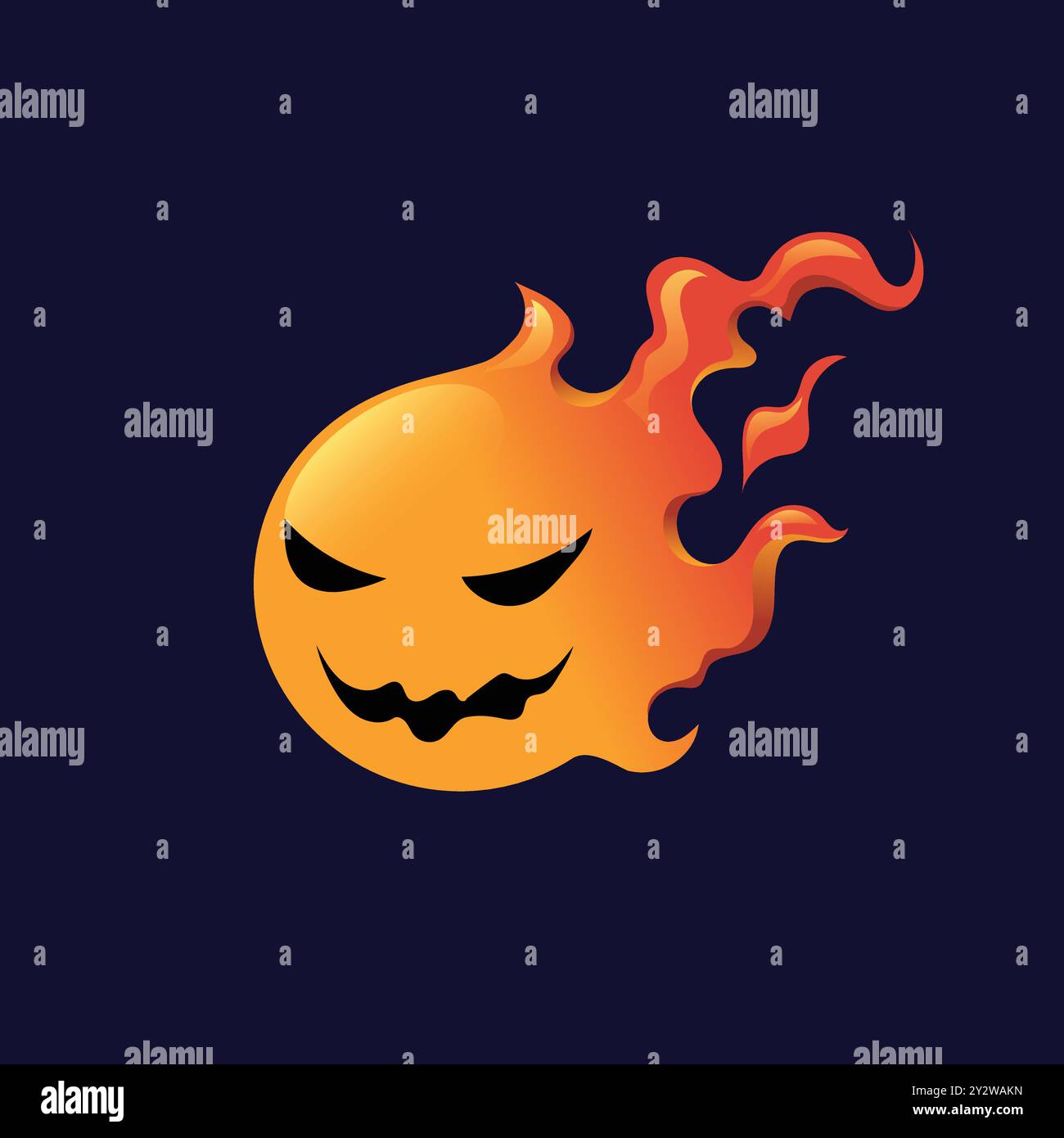 red evil devil comet smile icon. fireball smiley Face . Isolated ...