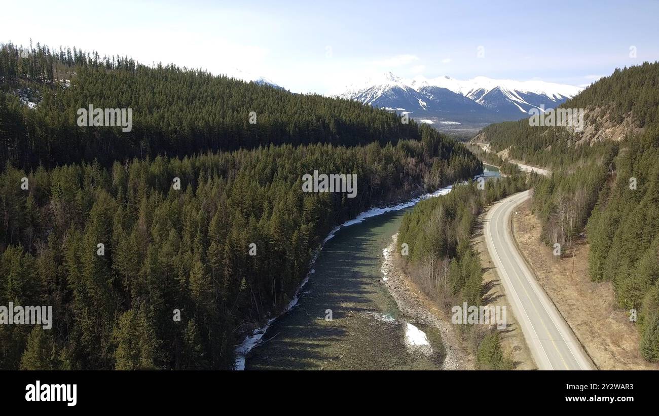 A scenic aerial view of the Trans-Canada Highway Stock Photo - Alamy