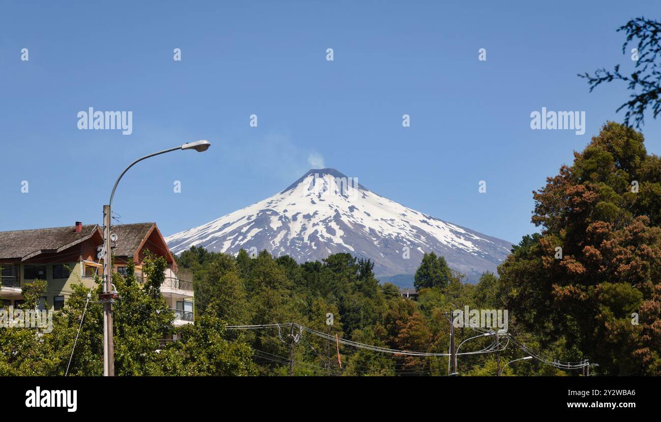 The Smoking Villarica Volcano, One Of Chile's Few Active Volcanoes ...