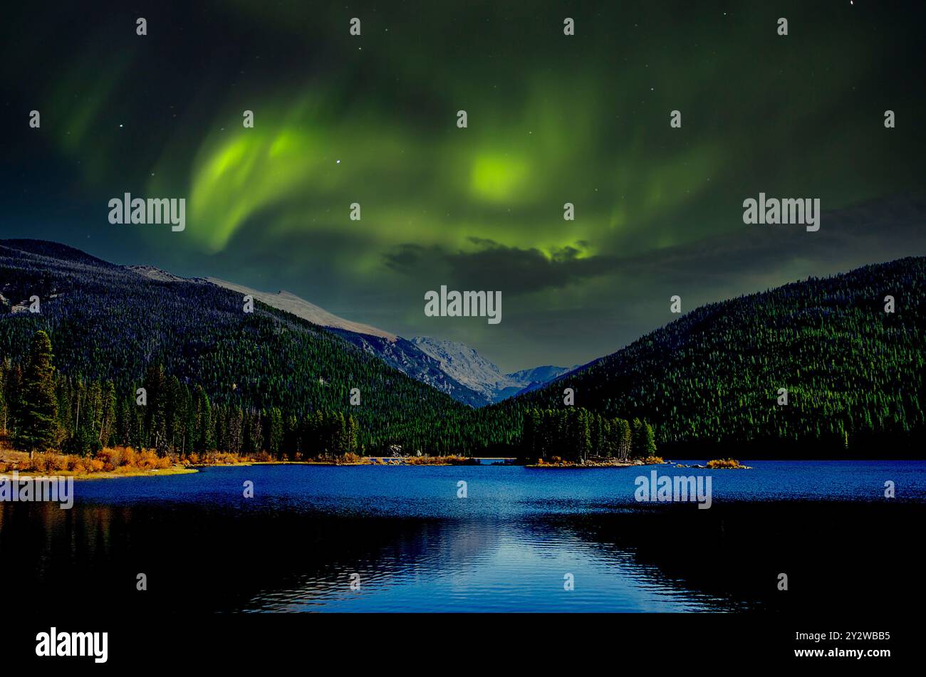 Astrophotography Starry Night Over Monarch Lake in the Colorado Rocky ...