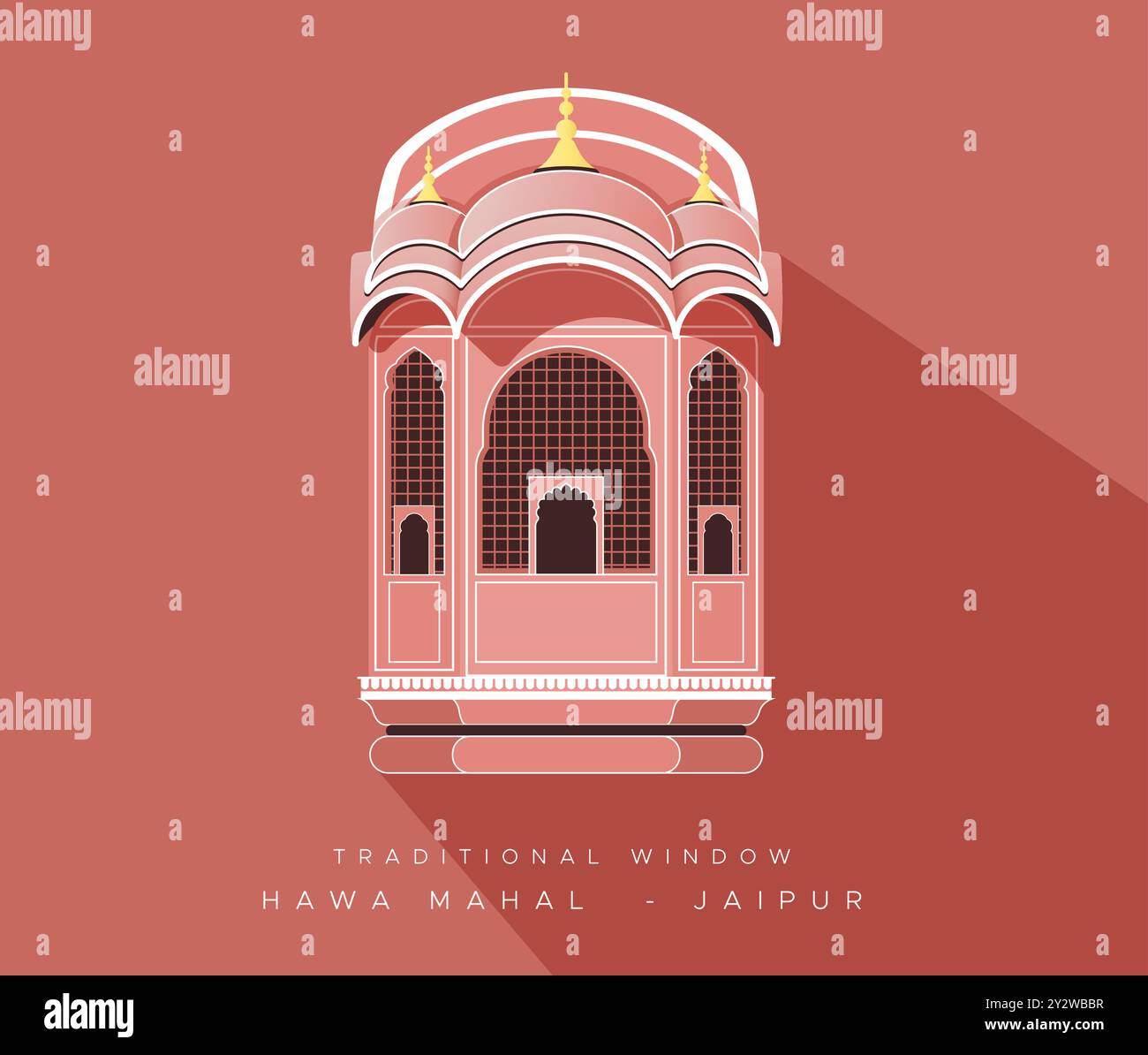 Window Element of Famous Hawa Mahal - Jaipur - Stock Illustration as ...