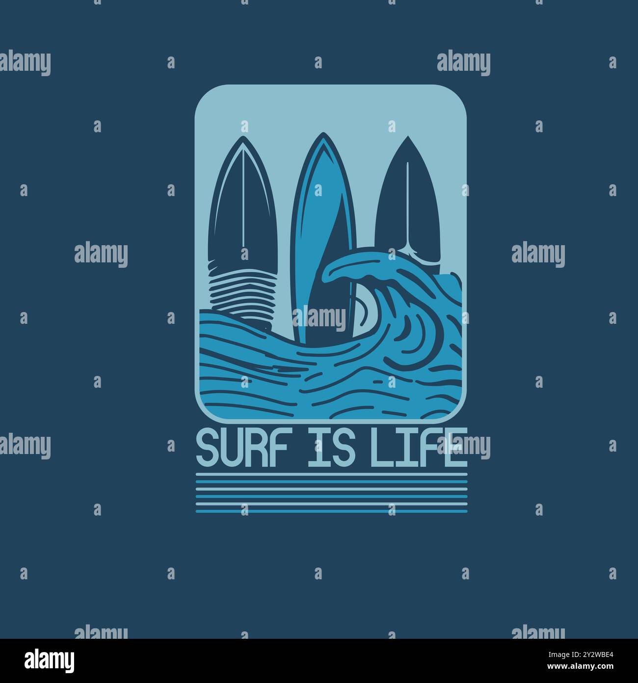 Surf Is Life Summer ocean beach graphic poster design Stock Vector ...