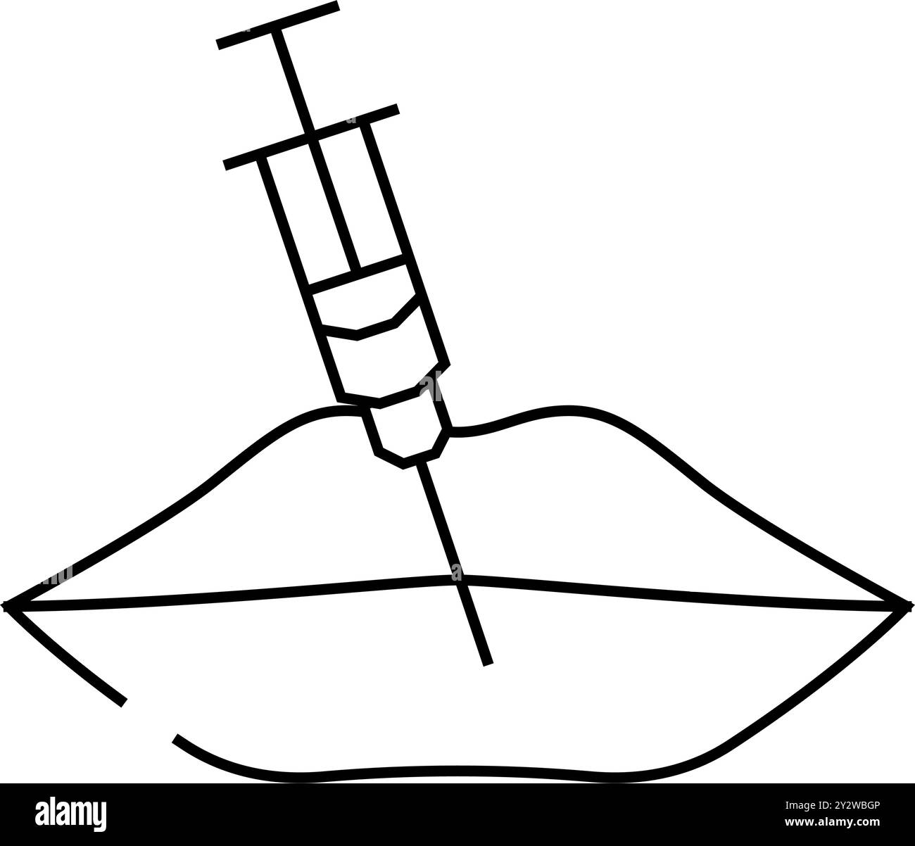 lip augmentation line icon vector illustration Stock Vector Image & Art ...