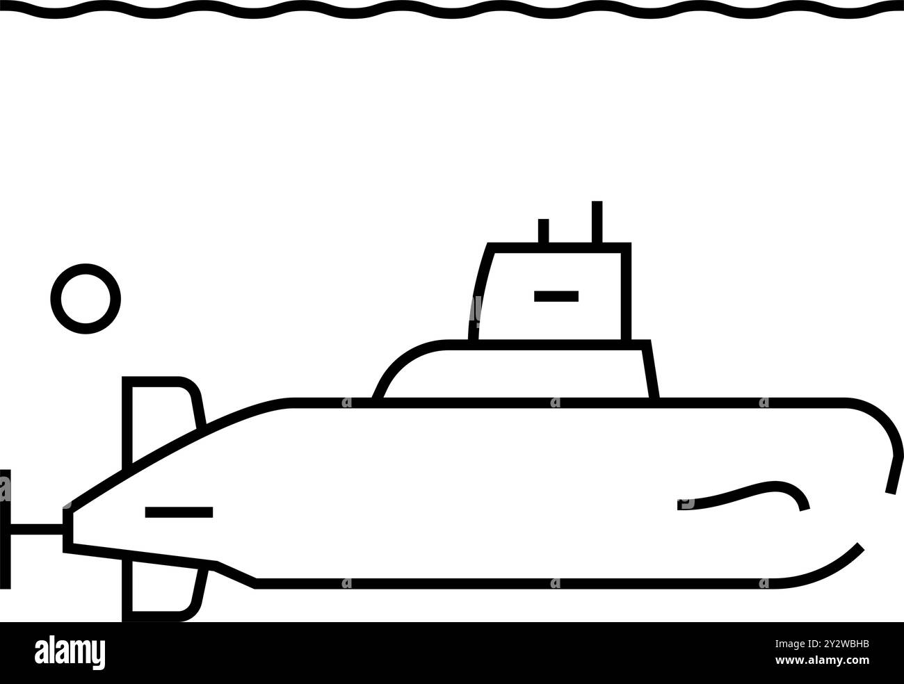 submarine military line icon vector illustration Stock Vector Image ...