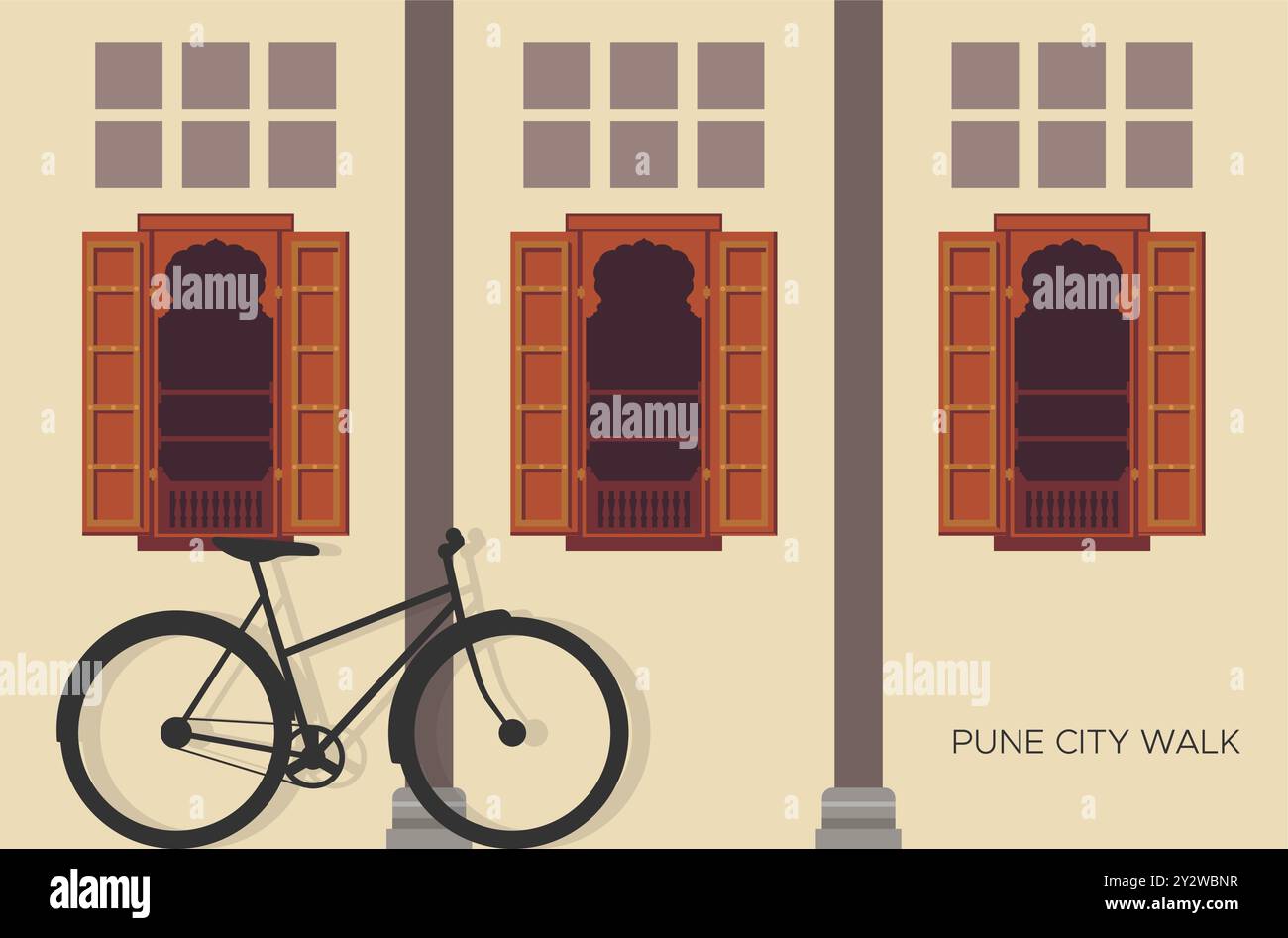 Traditional Wada Windows - Pune City Walk - Stock Illustration as EPS ...