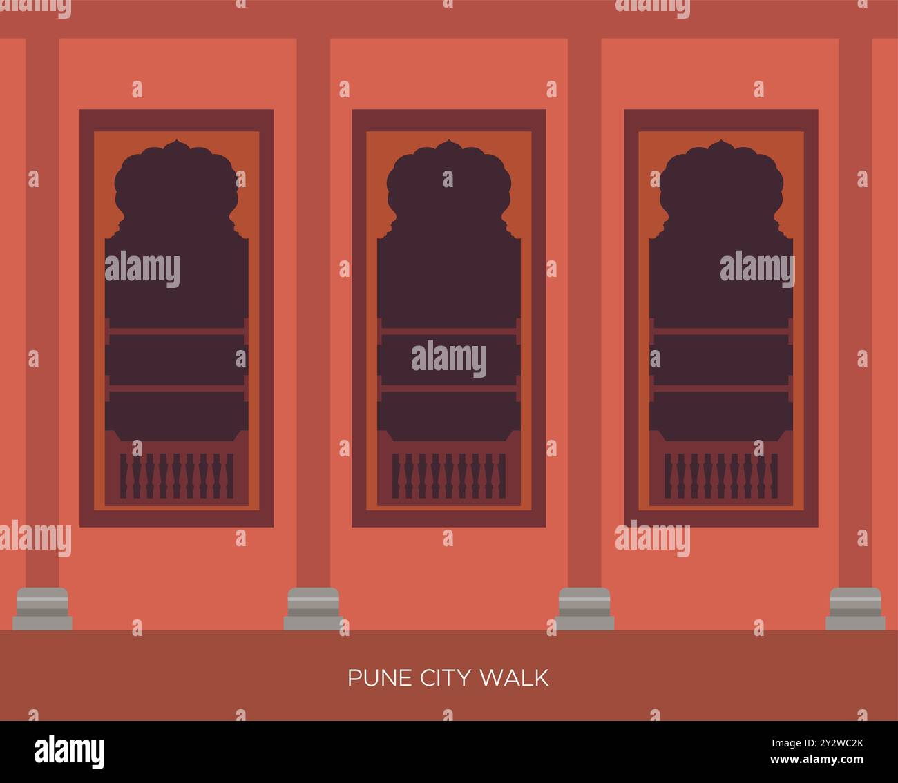 Traditional Wada Windows - Pune City Walk - Stock Illustration as EPS ...