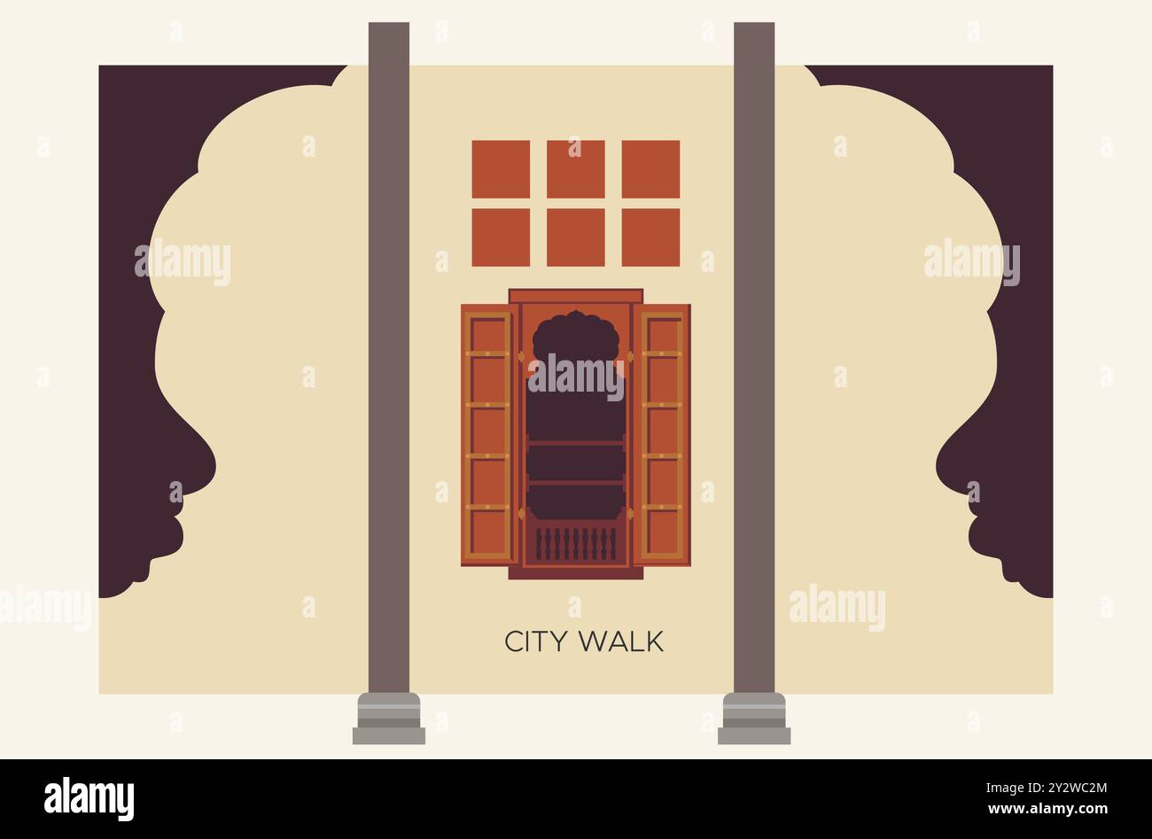 Traditional Wada Windows - Pune City Walk - Stock Illustration as EPS ...