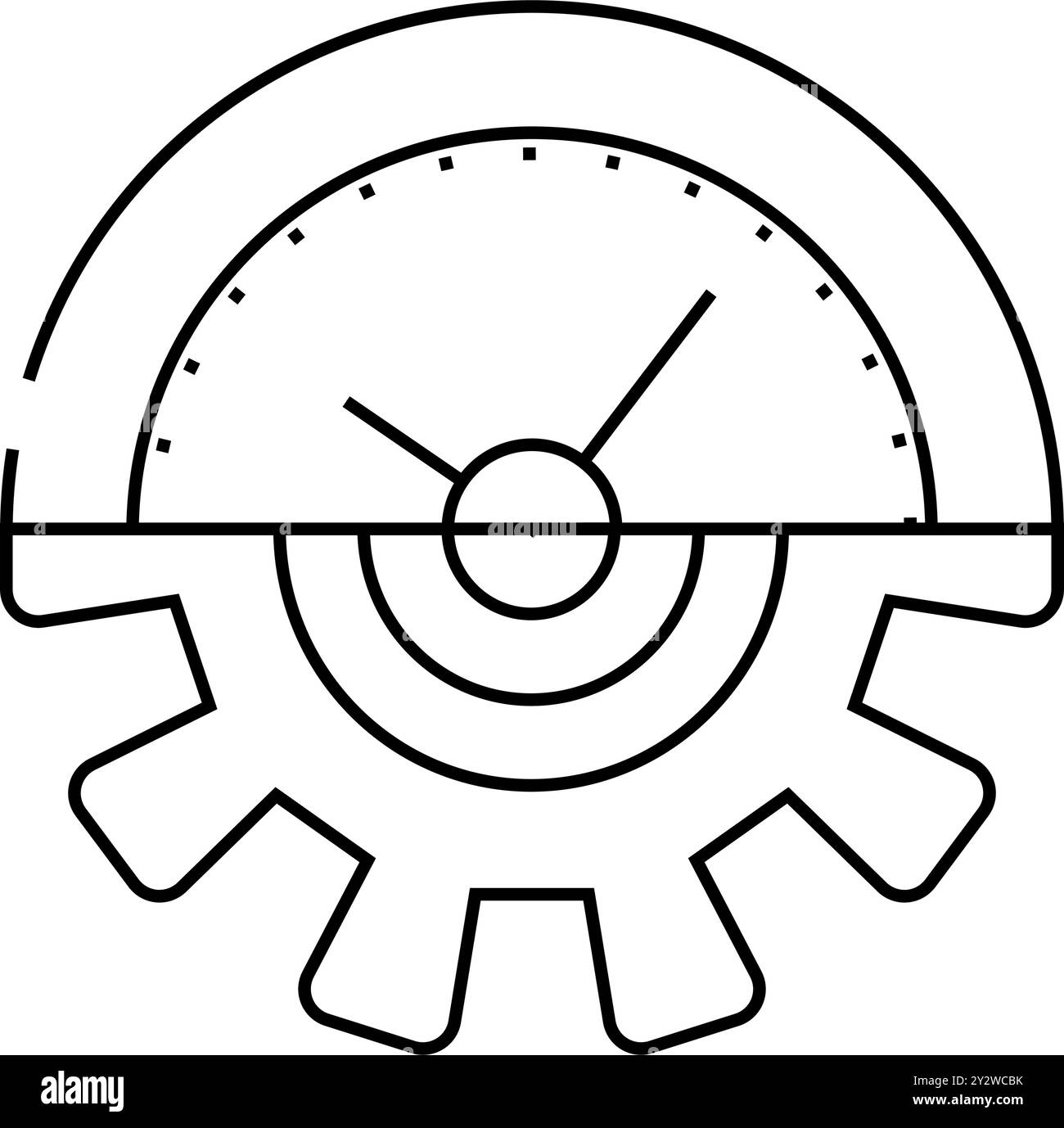 gear time planning process line icon vector illustration Stock Vector ...
