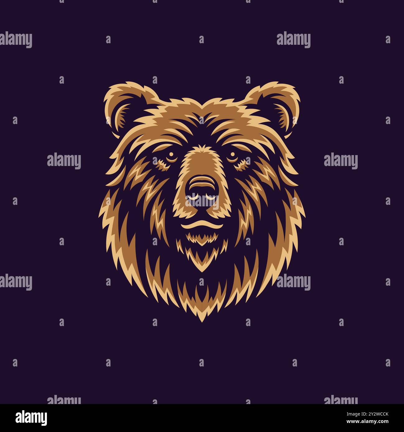 vector illustration of abstract grizzly bear head symbol Stock Vector ...