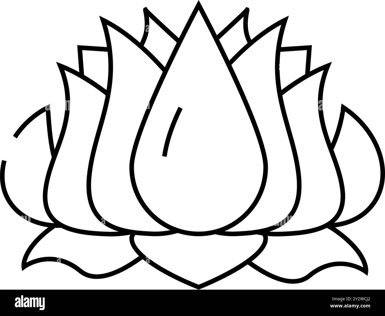 lotus flower line icon vector illustration Stock Vector Image & Art - Alamy