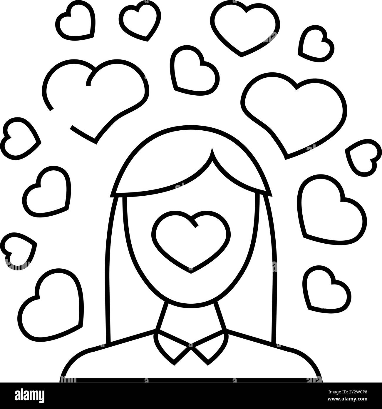 loving-kindness meditation line icon vector illustration Stock Vector ...