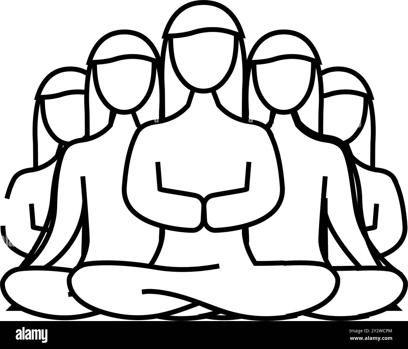 group meditation line icon vector illustration Stock Vector Image & Art ...
