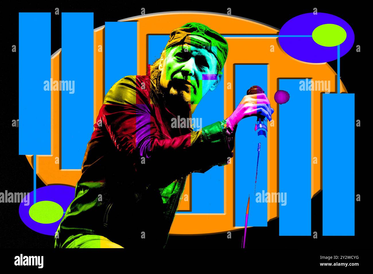 Vasco Rossi, Italian singer, portrait, artistic graphic processing ...