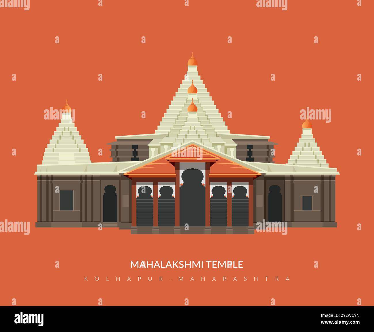Ancient - Mahalakshmi Temple, Kolhapur - Stock Illustration as EPS 10 ...