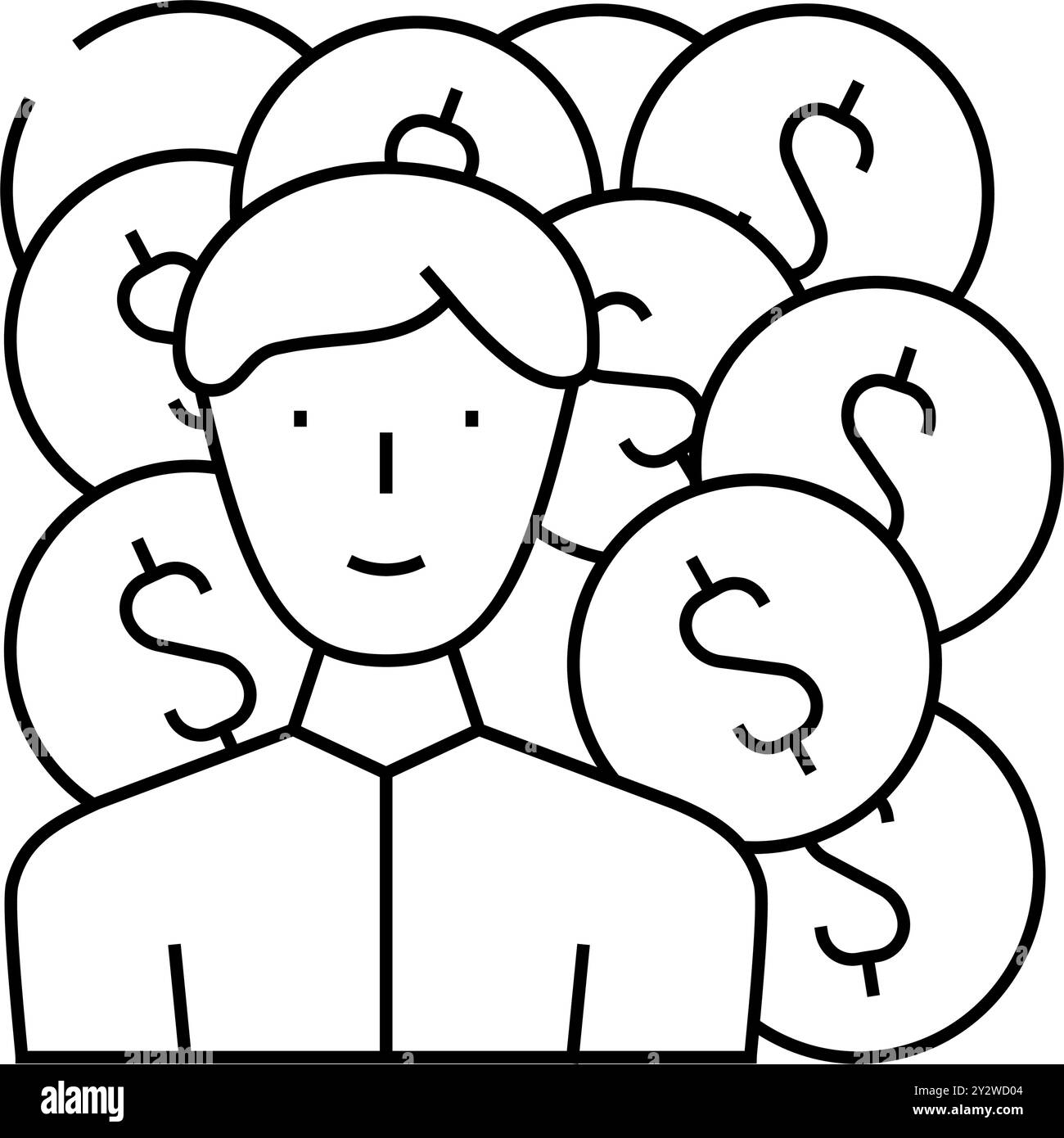 money earning manager line icon vector illustration Stock Vector Image ...