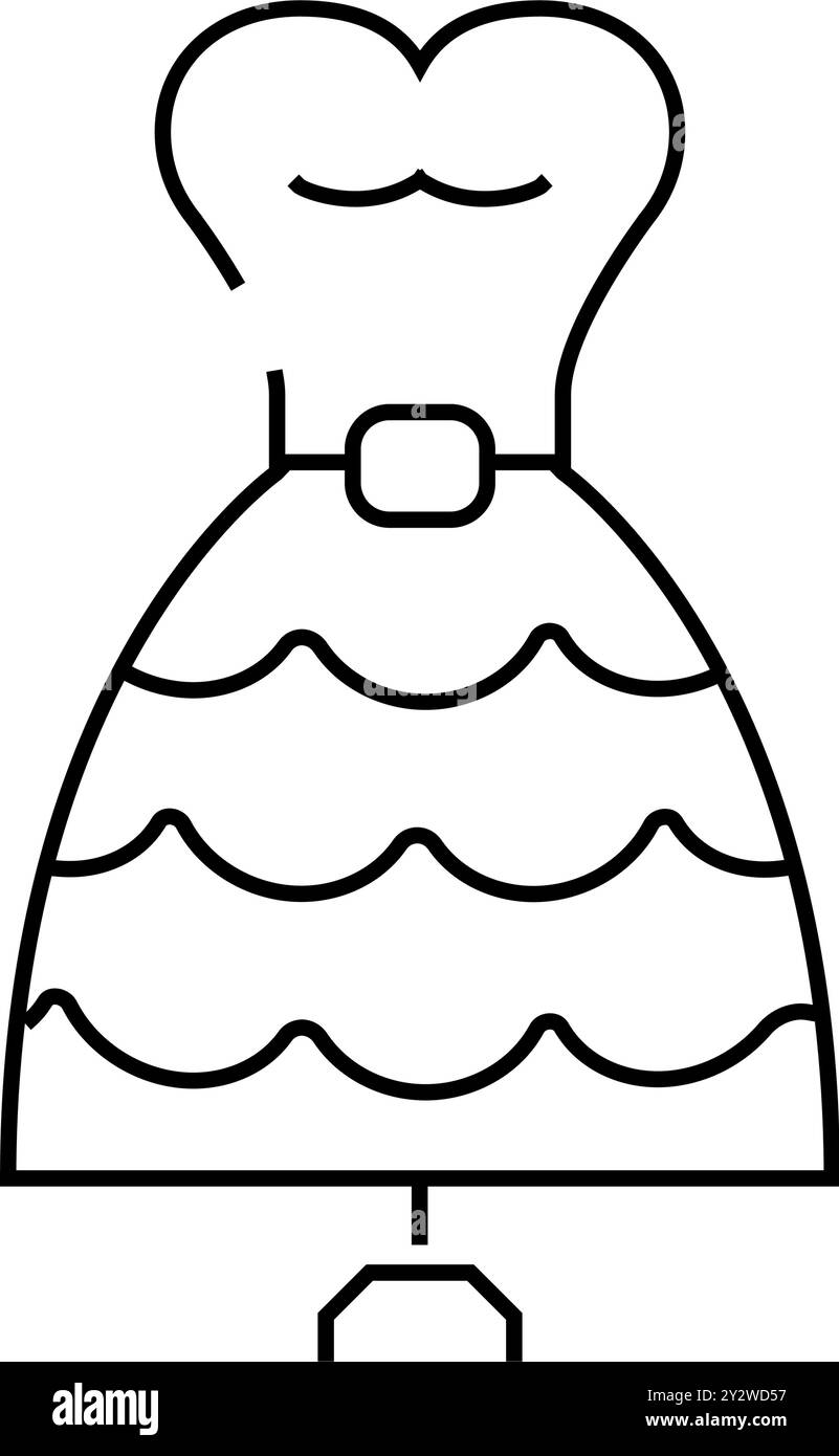 dress garment bridal shop line icon vector illustration Stock Vector ...