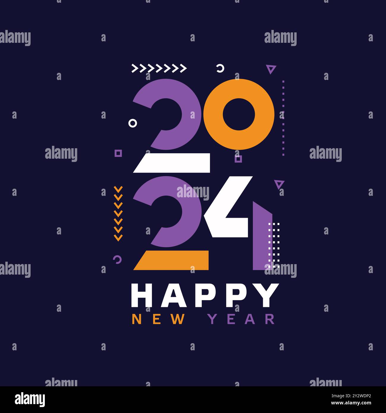 2024 Happy New Year text design modern color . 2024 number design ...